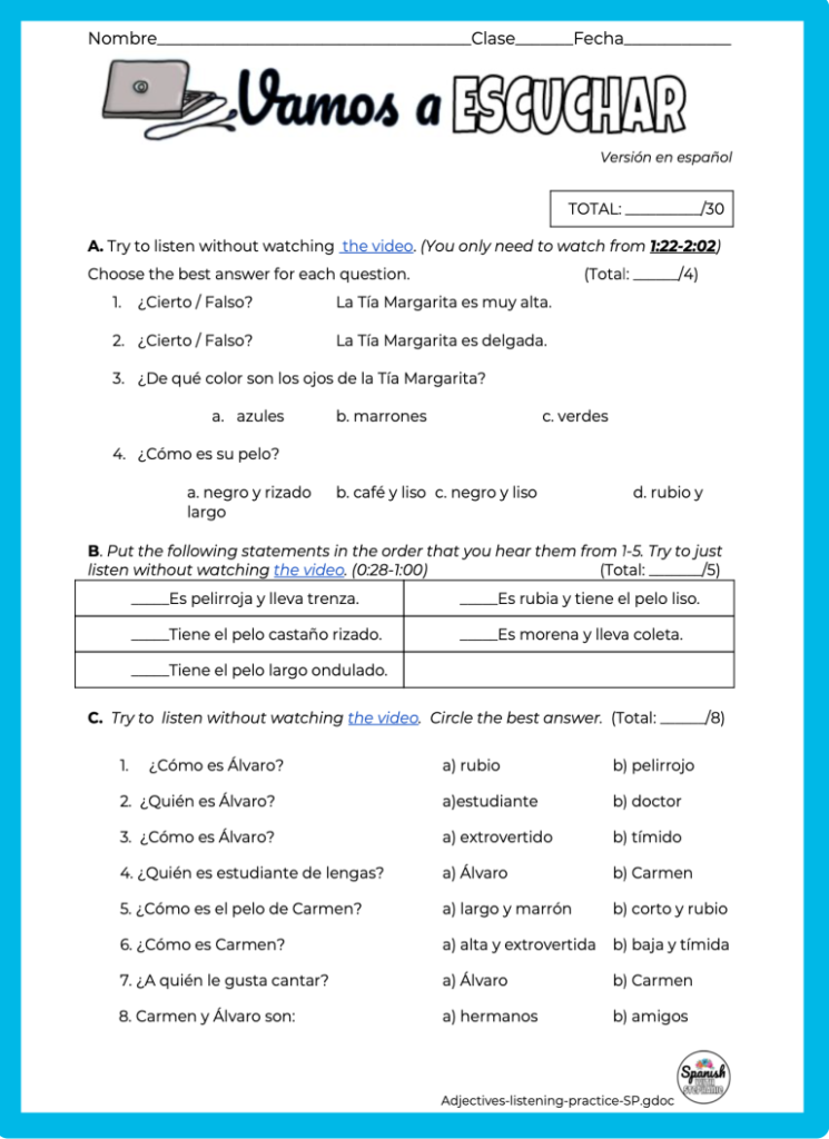 How to teach Spanish adjectives - Spanish with Stephanie