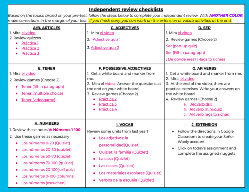 The best way to review with Spanish students - Spanish with Stephanie